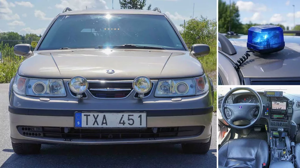 Äkta polis-Saab säljs – massor av spännande utrustning | Carup.se
