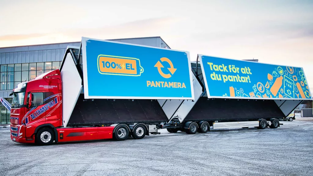 Ny elektrisk Volvo kör 160 m3 pantflaskor | Carup.se