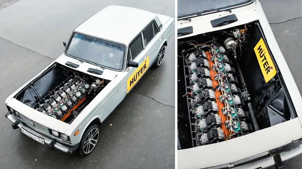 Lada fick V16-motor – gjord av 16 motorsågar | Carup.se