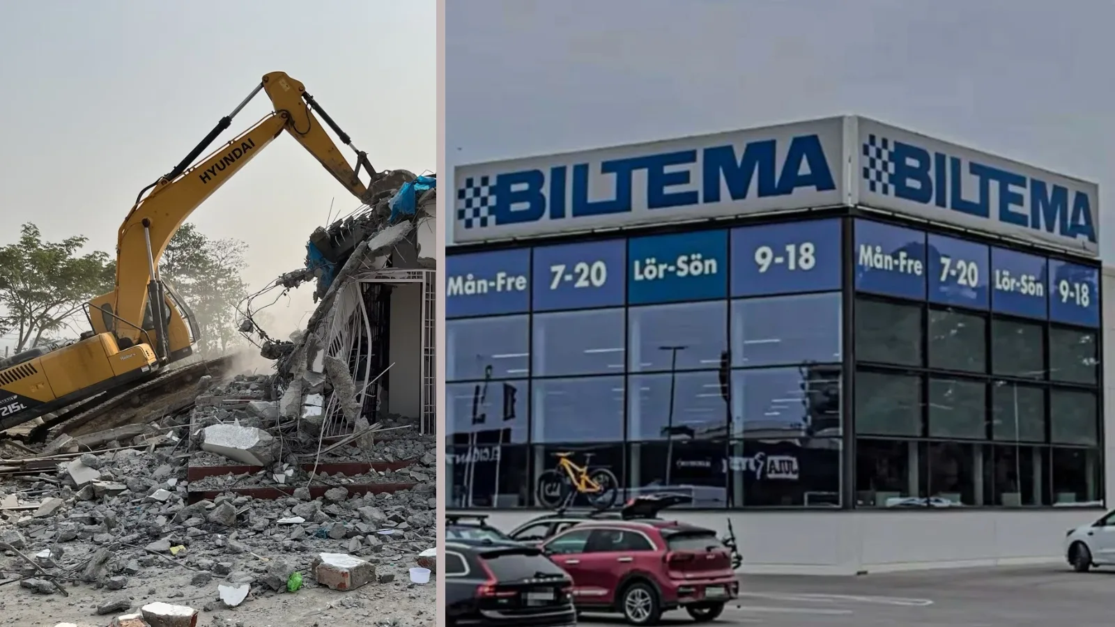 Biltema river ner helt varuhus | Carup.se